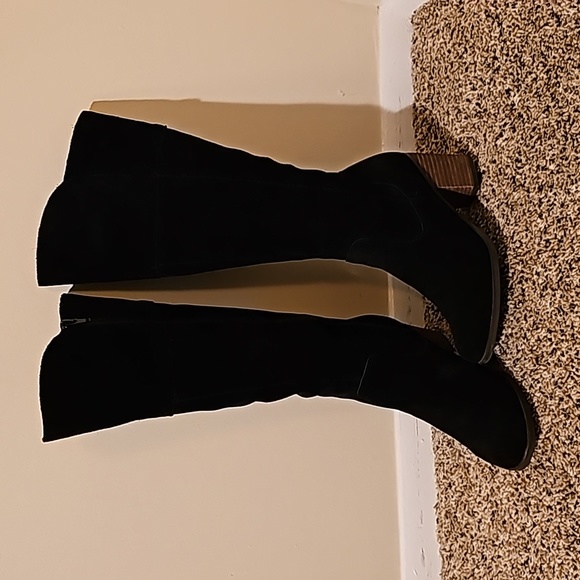 Crown Vintage | Shoes | Crown Vintage Genuine Black Suede Leather Knee ...